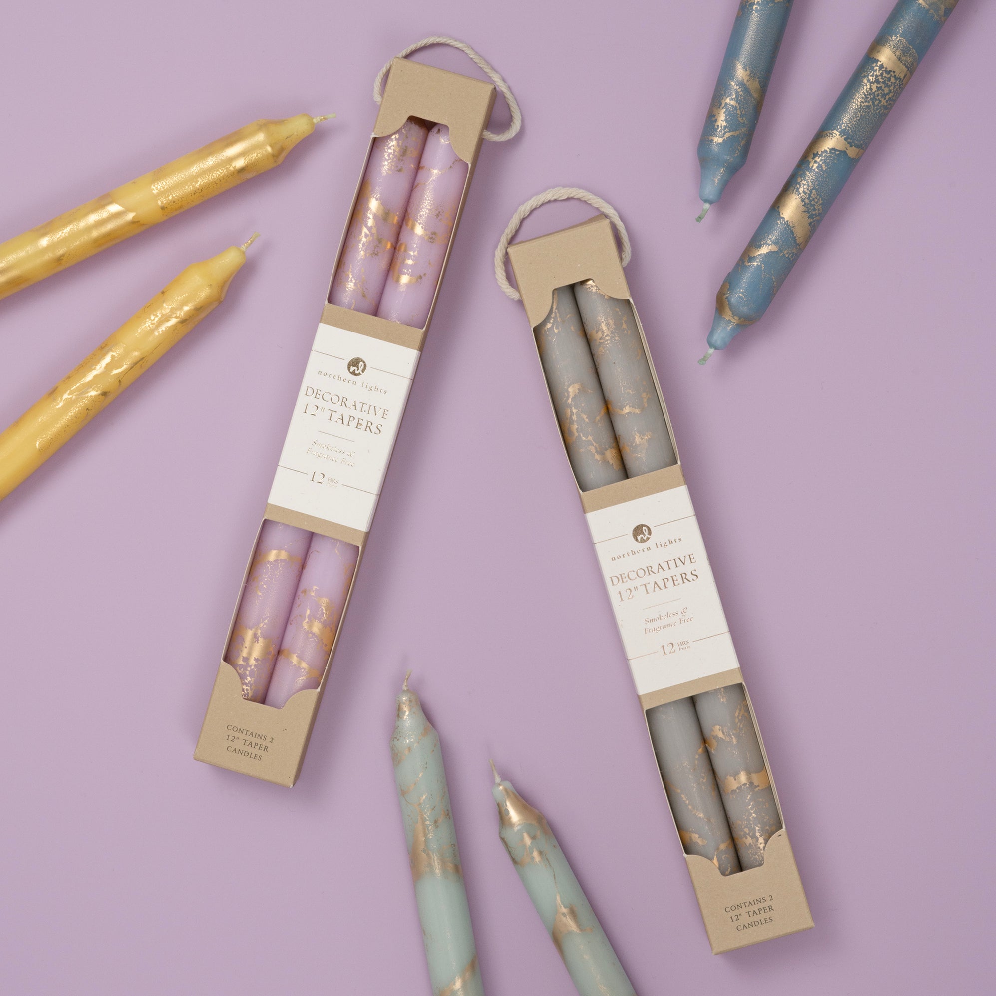 12" Decorative Tapers 2pk — Northern Lights Wholesale